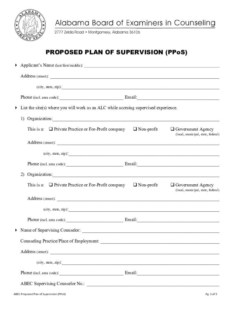 ABEC Proposed Plan of Supervision: Fill out & sign online | DocHub
