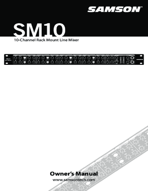 Fillable Online SAMSON AUDIO MDR1064 Ten Channel Mixer Owners Manual ...