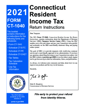 Fillable Online Connecticut Form CT-1040 Instruction Booklet ...