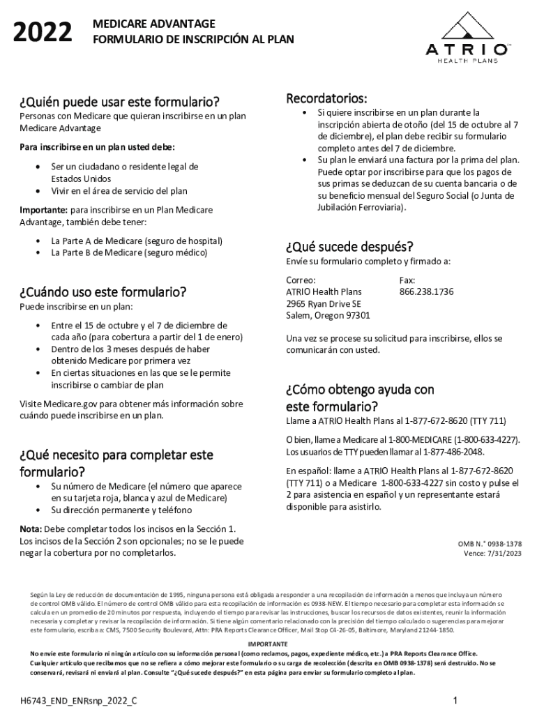 Fillable Online Formulario de Solicitud de Inscripcin Individual en un ...