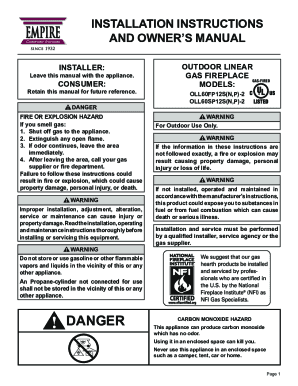 Fillable Online PDF InstallatIon InstructIons and owner's Manual ...