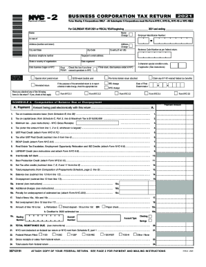 Fillable Online BUSINESS CORPORATION TAX RETURN *30712191* Fax Email ...
