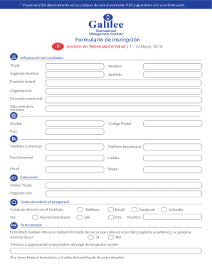 Fillable Online Registration form Spanish Fax Email Print - pdfFiller