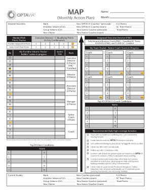 Fillable Online OPTAVIA MAP Worksheet Fax Email Print - pdfFiller