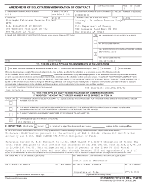 Fillable Online I AMENDMENT OF SOLICITATION/MODIFICATION OF CONTRACT 2 ...