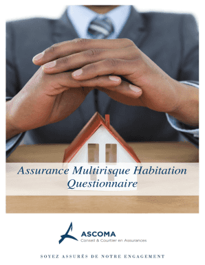 Fillable Online Assurance Multirisque Habitation Questionnaire Fax ...