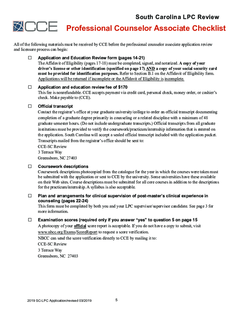 Fillable Online llr sc PDF South Carolina Application and Education ...