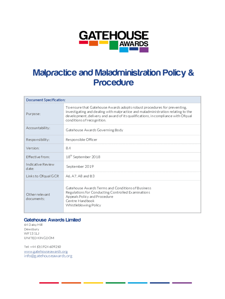 Fillable Online Fillable Online Malpractice and Maladministration ...