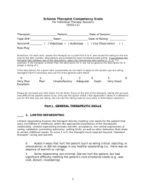 Schema Therapy Rating Scale For Individual Therapy ... Doc Template ...