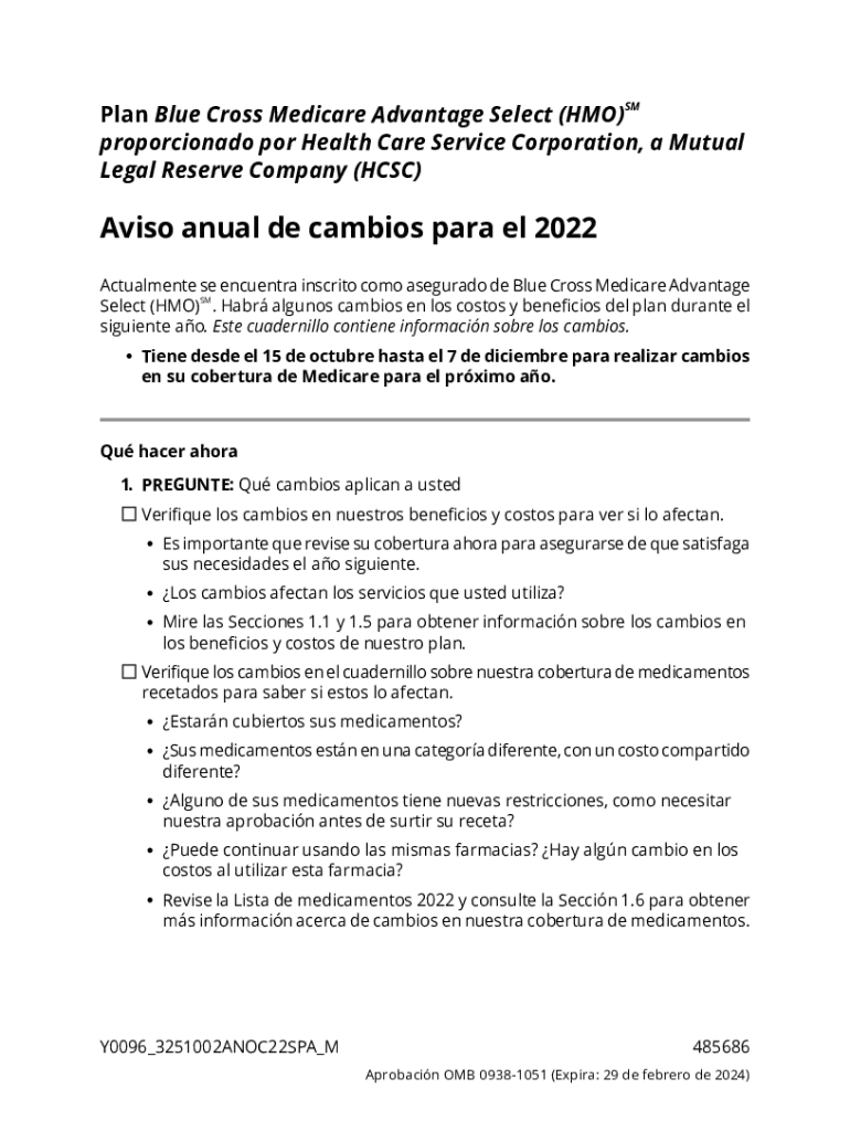 Fillable Online 2022 ANOC - Medicare Advantage Select (HMO) - NM ...