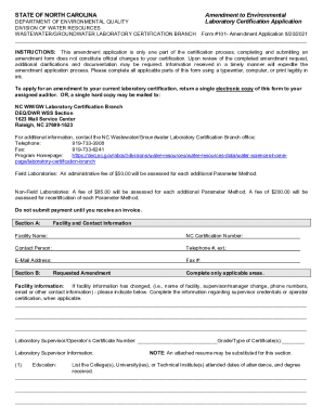 Fillable Online Laboratory Certification Application - NC DEQ Fax Email ...