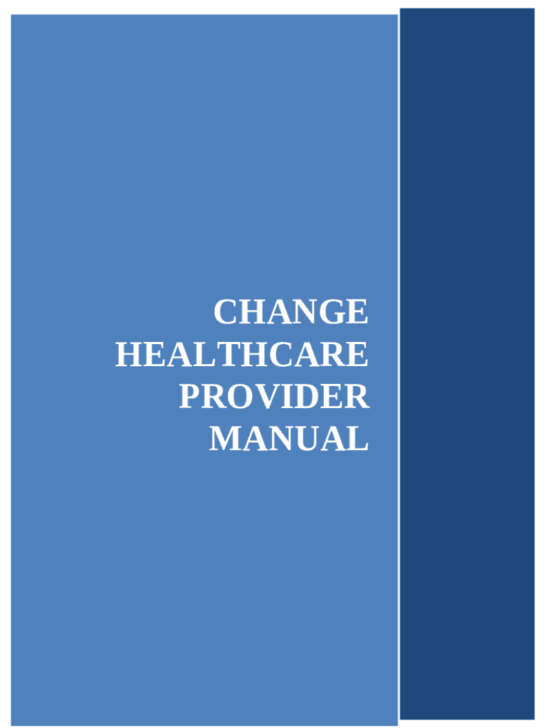 Change Healthcare Provider Manual Doc Template | pdfFiller