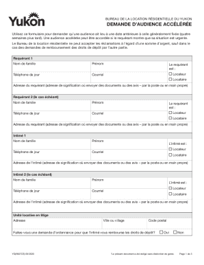 Fillable Online Application for Dispute Resolution - yukon.ca Fax Email ...