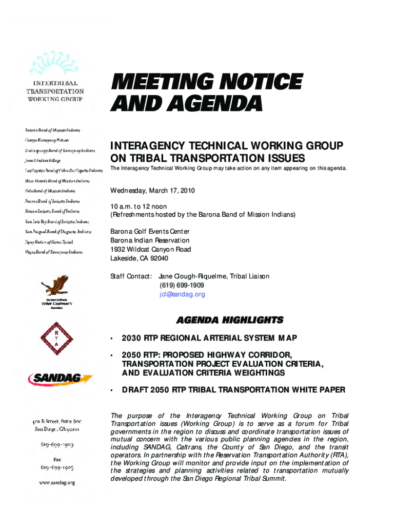 Fillable Online Interagency Technical Working Group on ... - San Diego ...