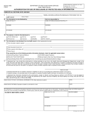 Fillable Online Get the free IHS Form 810, Authorization for Use or ...