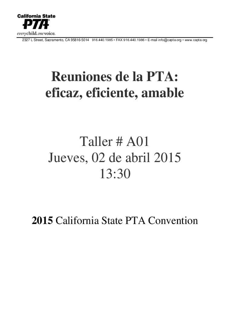 Fillable Online Membership Handouts Index - California State PTA Fax ...