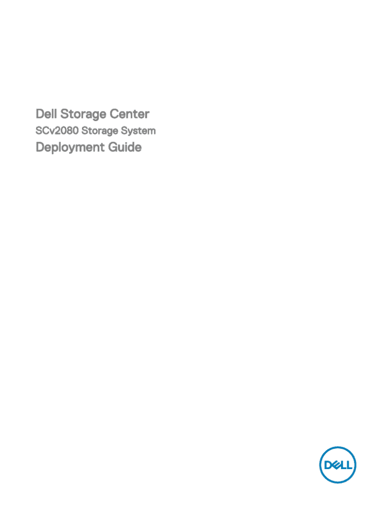 Fillable Online Dell Storage Center SCv2080 Storage System Deployment ...
