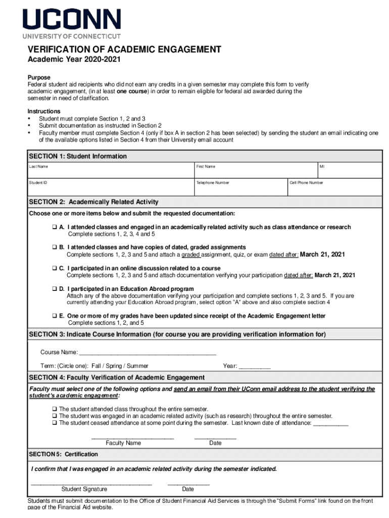 Fillable Online financialaid uconn Policies and Consumer Information ...