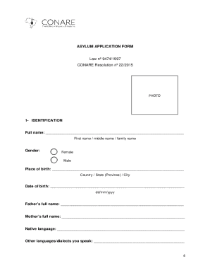 Fillable Online Asylum Application Form - Fill Online, Printable ...