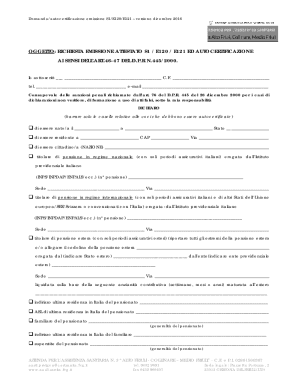 Fillable Online OGGETTO: RICHIESTA EMISSIONE ATTESTATO S1 / E120 / E121 ...