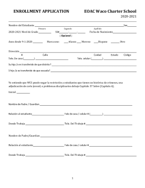 Fillable Online EOAC Waco Charter School Fax Email Print - pdfFiller