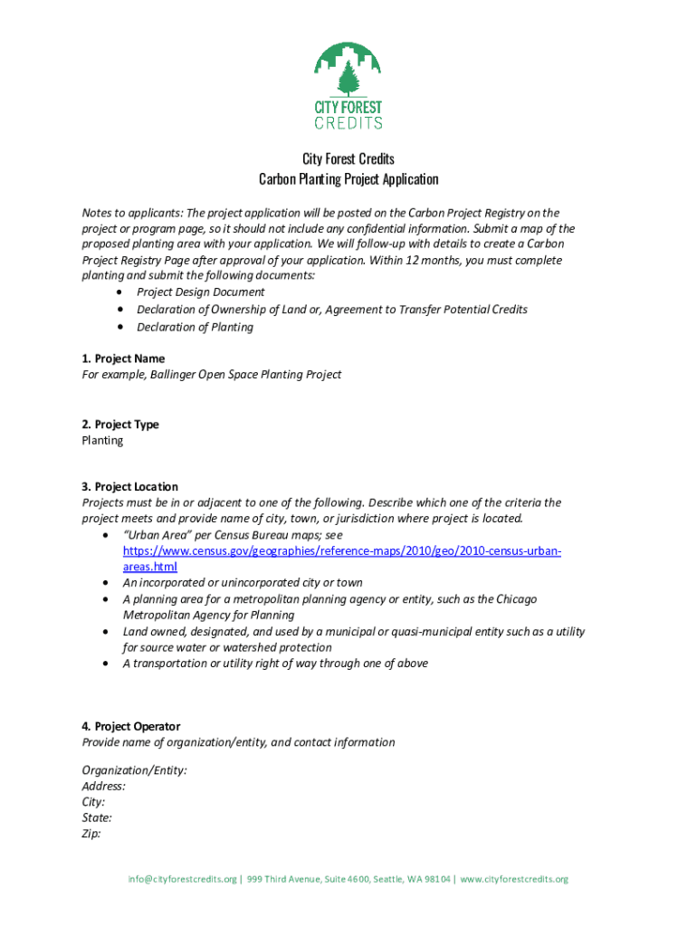 Fillable Online Carbon Planting Project Document Templates Fax Email ...