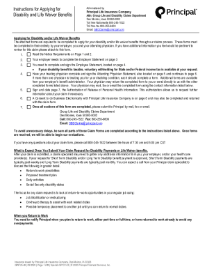 Fillable Online Disability Claim Form Principal Life Insurance Company ...