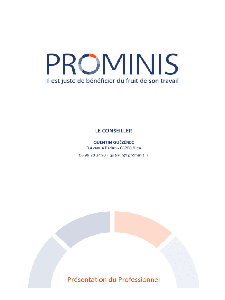 Fillable Online Prsentation du Professionnel - Prominis Fax Email Print ...
