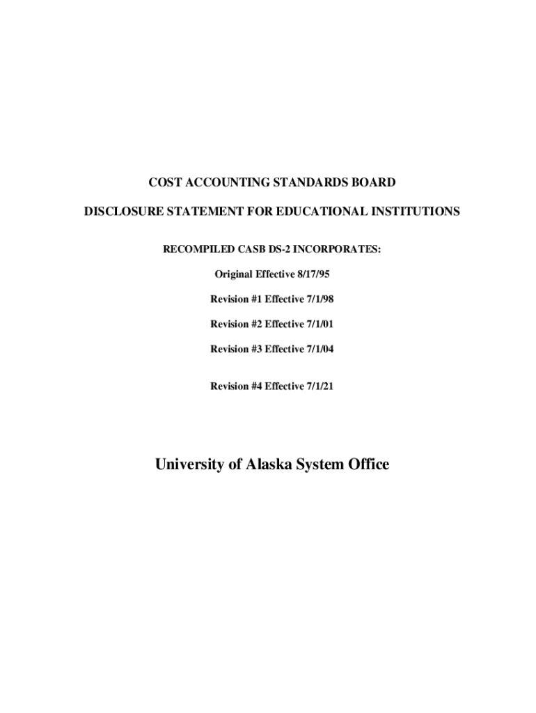 Fillable Online PDF cost accounting standards board disclosure ...