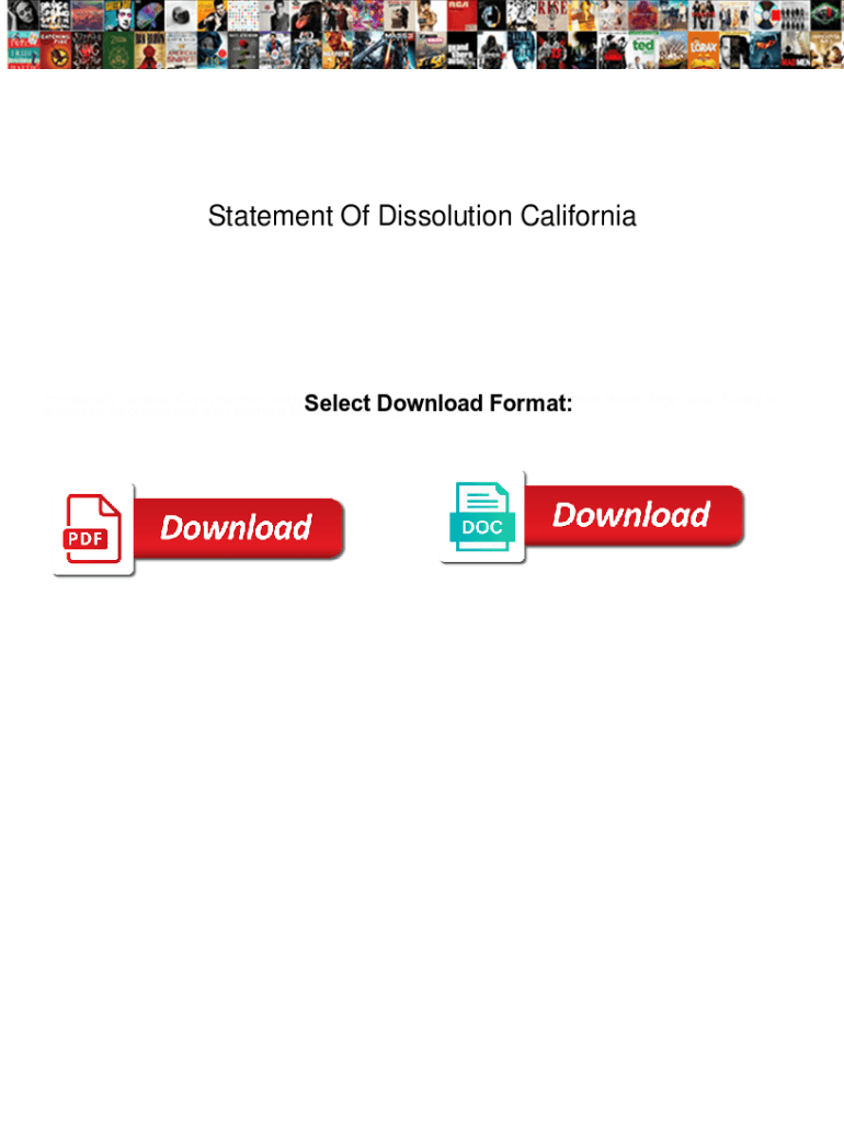 Fillable Online Statement Of Dissolution California. Statement Of ...