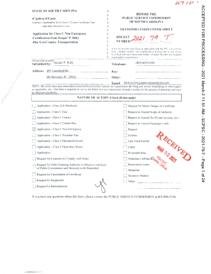 Fillable Online dms psc sc Transportation Docket Cover.pdf - Public ...