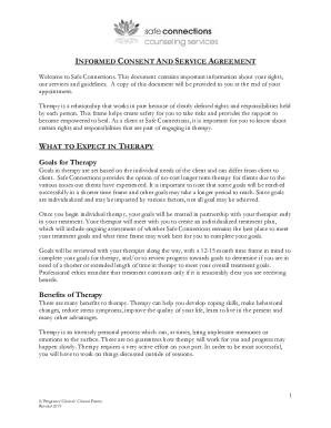 Fillable Online PDF Client Services Agreement/Informed Consent Form for Counseling ... Fax Email ...