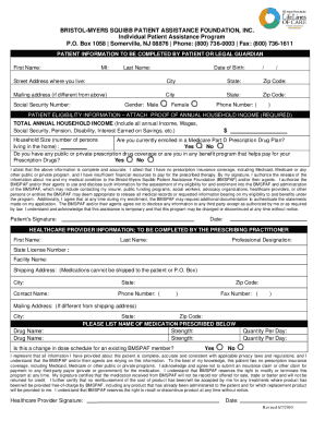 Fillable Online Sign-up Form for the Bristol-Myers Squibb Patient ...