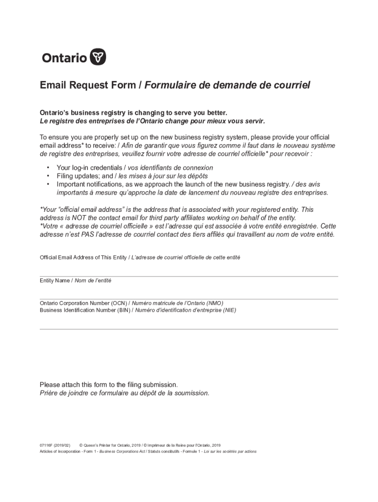 Fillable Online www.forms.ssb.gov.on.ca mbs ssbEmail Request Form / Formulaire de demande de ...