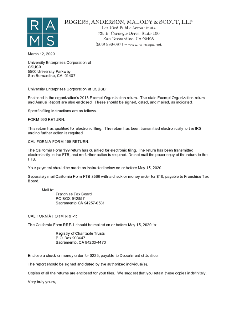 Fillable Online university enterprises corporation at csusb financial ... Fax Email Print ...