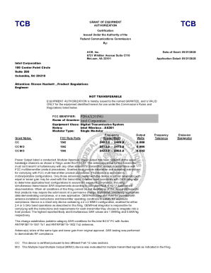 Fillable Online FCC - OET TCB Form 731 Grant of Equipment Authorization ...