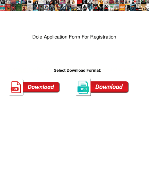 Fillable Online Dole Application Form For Registration. Dole ...