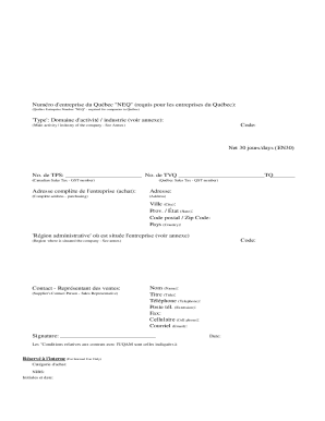 Fillable Online Fichier des fournisseurs - Un guide pour remplir le ...