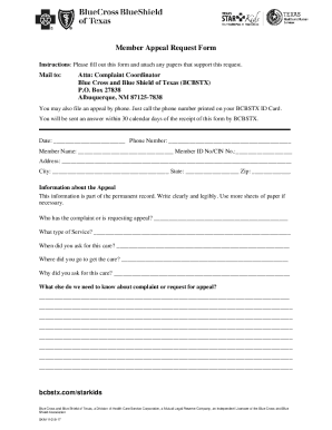 Fillable Online Aetna member Appeal form - member complaint and appeal ...