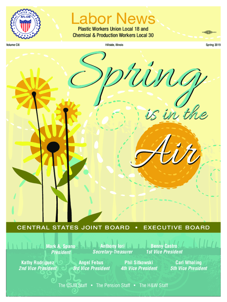 Fillable Online Plastic Workers Union Local 18, Central States Joint ...