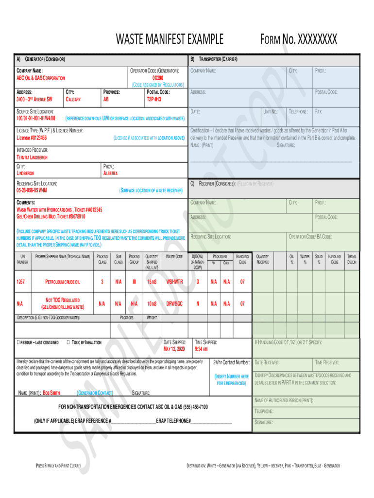 Fillable Online PDF Waste Form Final - Alberta Energy Regulator Fax ...