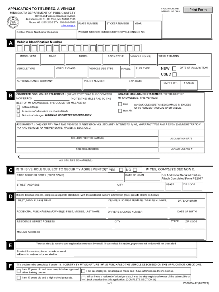 Fillable Online Tabs-Vehicle Registration - General - New Resident Fax ...