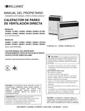 Fillable Online Williams Furnace Company 4318 Vent Shield Deflector for ...