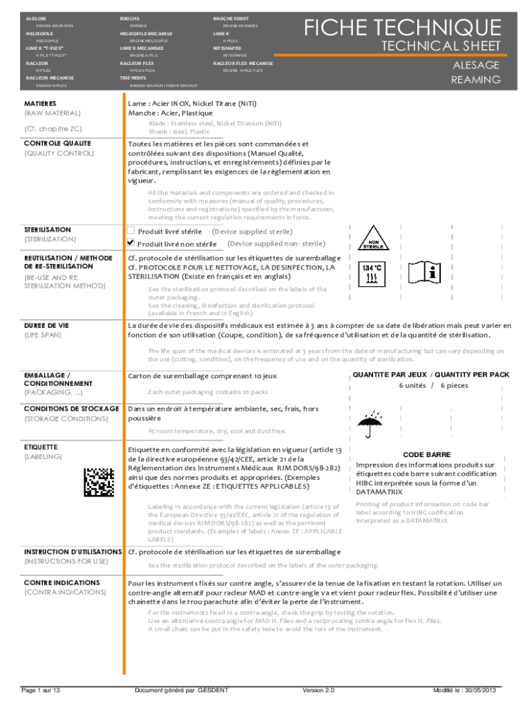 Fillable Online Etat Fiche technique CEEtat Fiche technique ...
