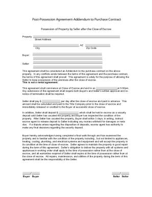 Fillable Online www.azpremierrealtors.com xSites AgentsPost-Possession ...