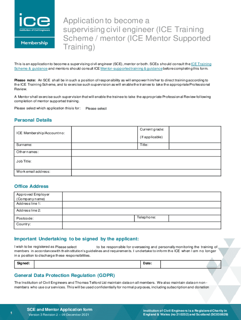 Fillable Online Supervising civil engineer / Mentor application form ...
