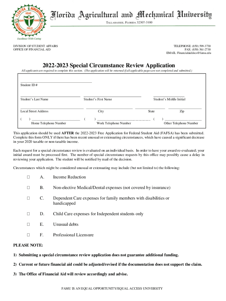 Fillable Online 2020-2022 Form FAMU Verification Worksheet (Independent ...