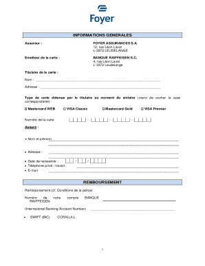 Fillable Online Fillable Online raiffeisen FOYER ASSURANCES S Fax Email ...