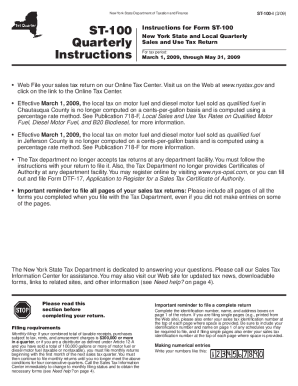 Fillable Online PDF Form ST-100 New York State and Local Quarterly ...