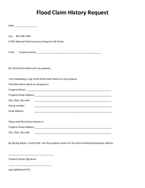 Fillable Online National Flood Insurance Program Claim Forms for ...